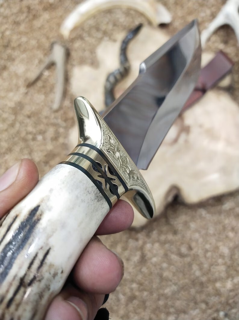 Custom Handmade Antler Handle Hunting Knife, Birthday Gift, Gift knife ...