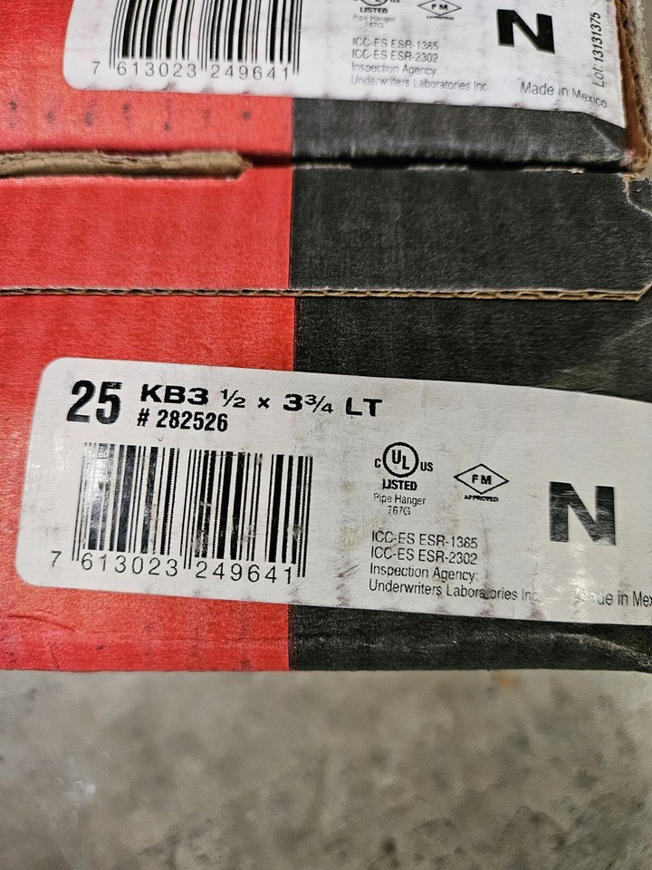 HILTI KWIK Bolt 3 Expansion Anchor - (25 Count) - KB3 - 1/2" X 3-3/4 ...