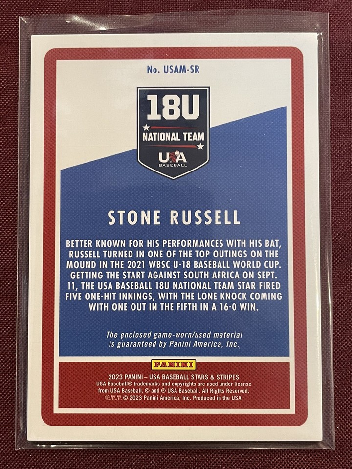 2023 STONE RUSSELL PANINI USA STARS & STRIPES JERSEY RELIC #/250 | eBay