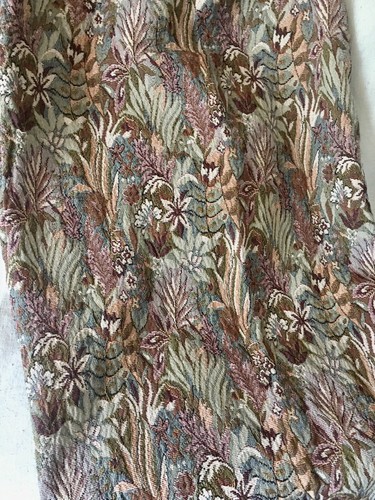 Vintage French Botanical Floral Foliage Cotton Tapestry Jacquard Fabric ...