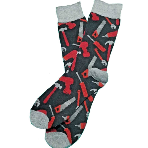 Men’s Funky Novelty TOOLS SOCKS Saw Wrench Screwdriver Drill Theme ...