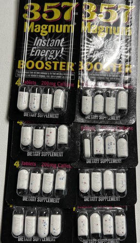 8 ct 357 Magnum Energy CAFFEINE 200mg Stimulant Tablets 32 Pills Free ...