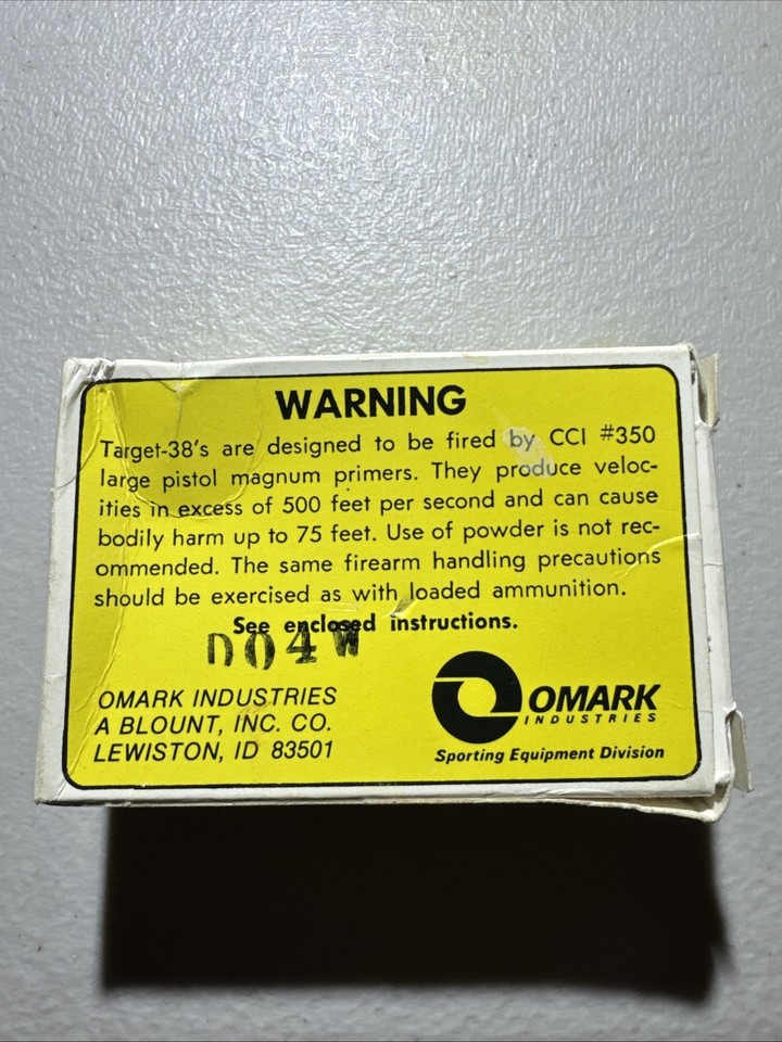 Speer Target 38 Plastic Practice Rounds 50 Bullets Indoor Safe Vintage ...