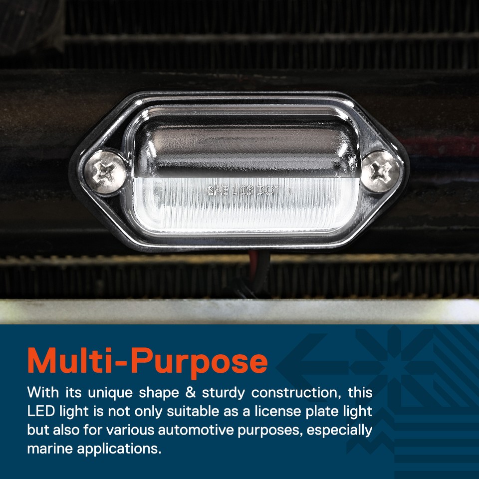 Chrome 12V DC DOT LED Courtesy/Step Trailer License Plate Tag Light | eBay