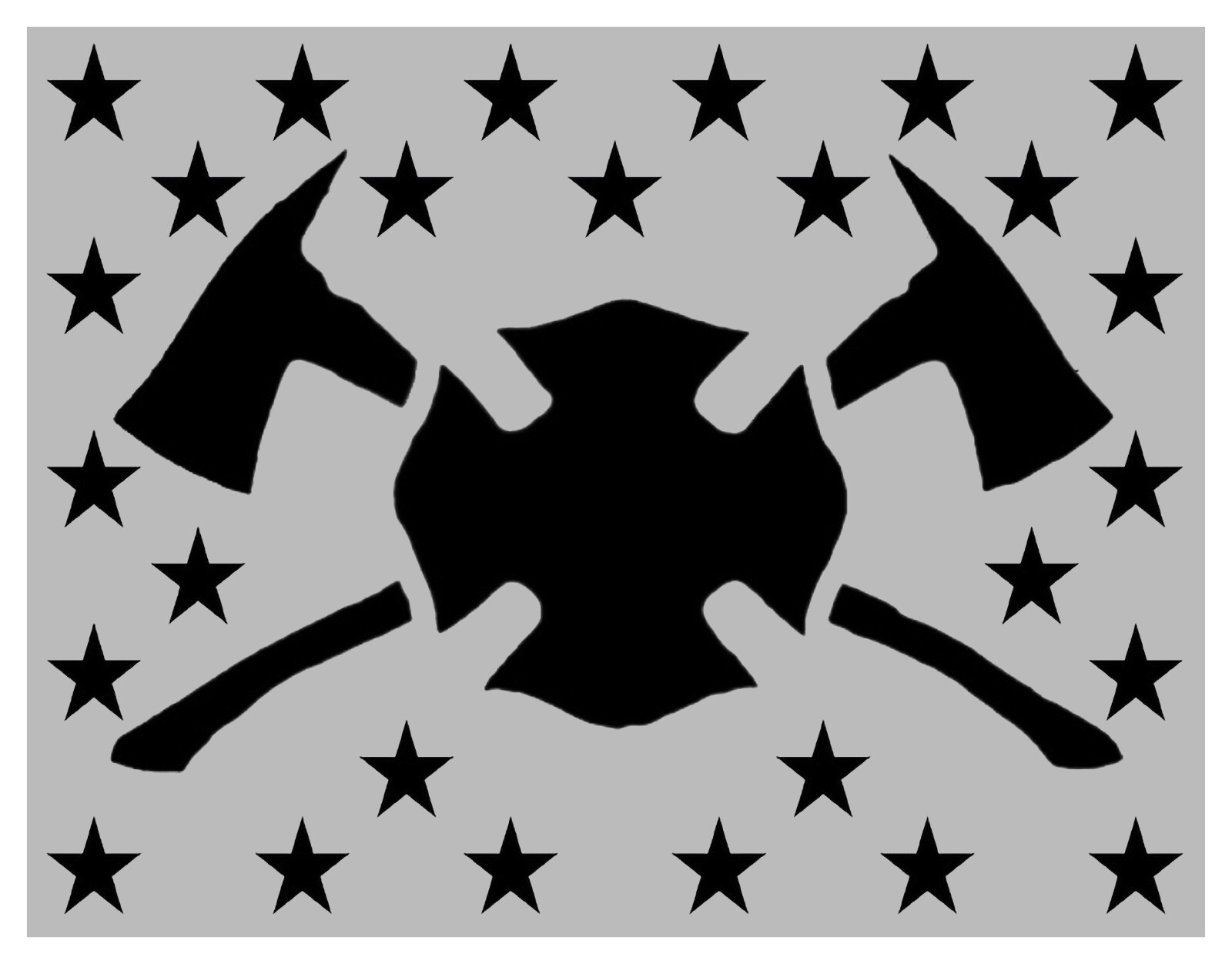 Fireman Fire Axe with Stars Flag Stencil 8.5" x 11" Sheet FAST FREE ...
