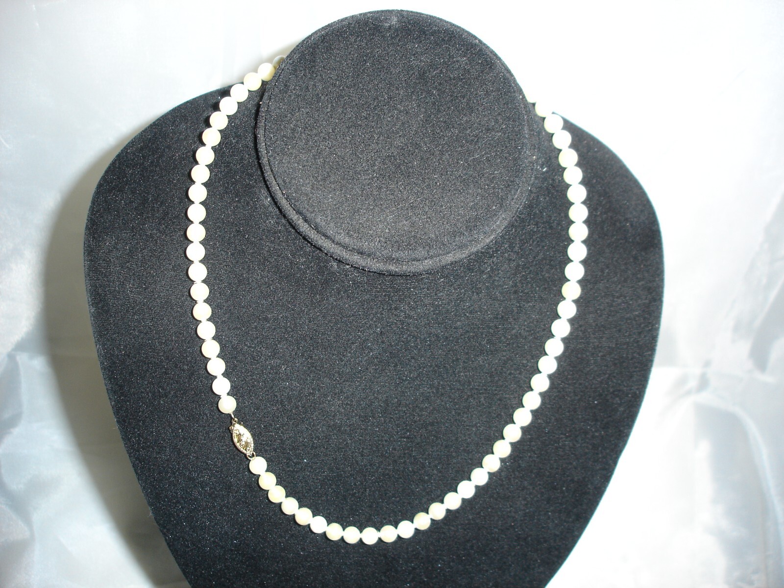 VINTAGE RTI 14K GOLD CLASP CULTURED 6MM PEARL NECKLACE - 18" LENGTH | eBay