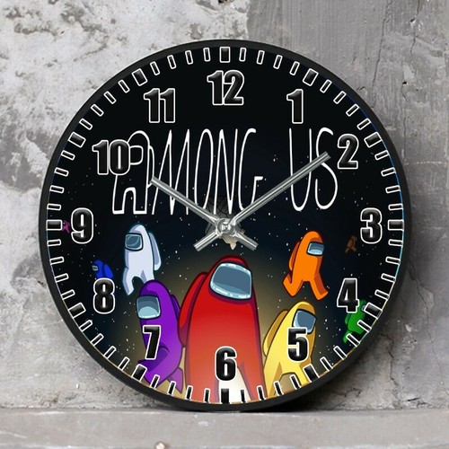 Among us the game Clock 9" plastic & glass | eBay