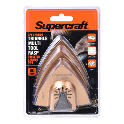 3pc Supercraft Ocillating Saw Multi Tool Rasp Carbide Triangle Metal ...