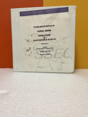 Solid State Equipment Evergreen Series II Model 204DSS Operation ...