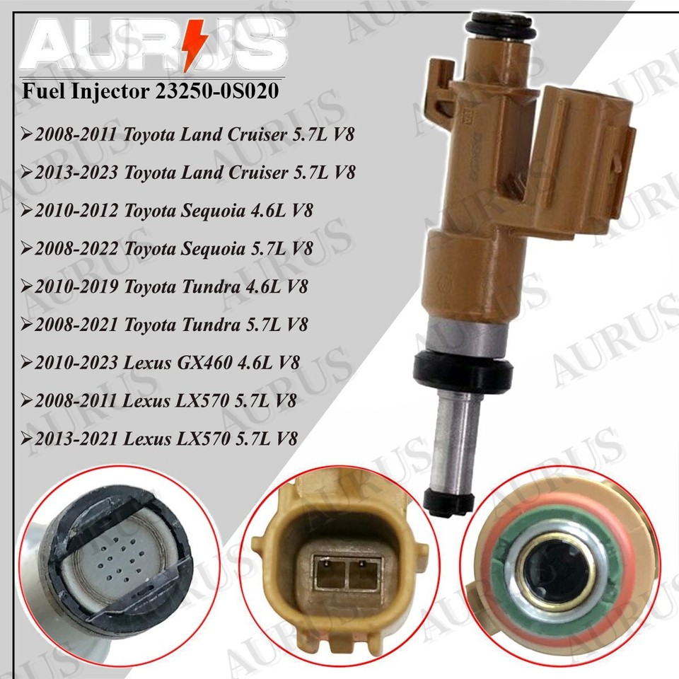 x8 OEM AURUS NEW Fuel Injectors for 2008-2021 Toyota Tundra 5.7L V8 ...