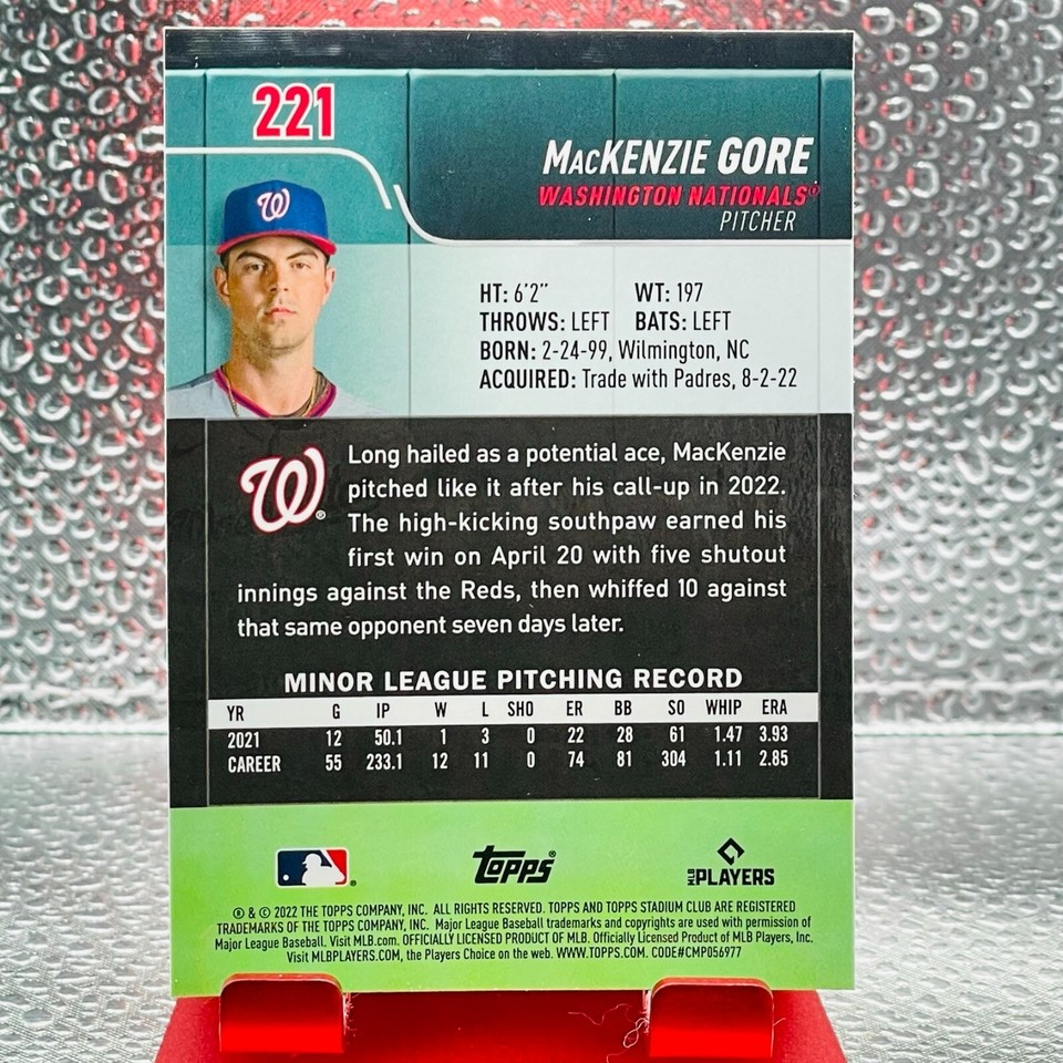 2022 Topps Stadium Club Chrome #221 MacKenzie Gore Rookie | eBay