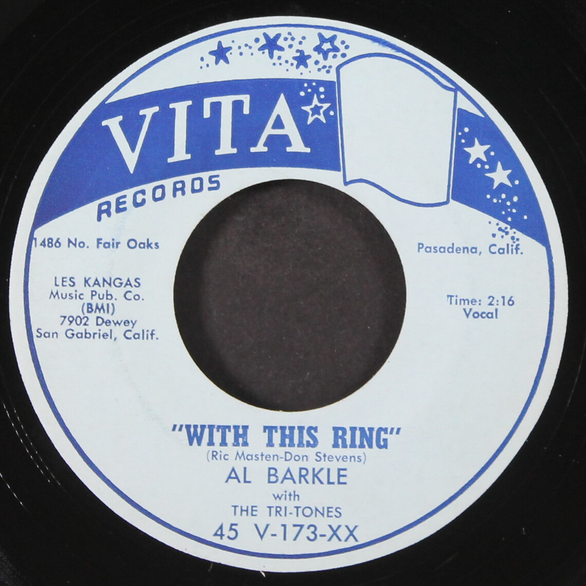 AL BARKLE & TRI-TONES: sputnik ii / with this ring VITA 7" Single 45 ...