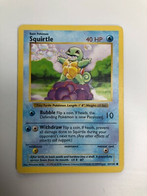 Pokemon Squirtle Shadowless 63/102 Base Card | eBay