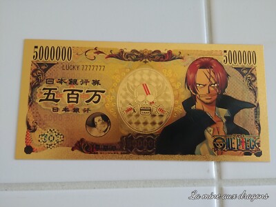Billet gold doré One Piece Shanks card carte rare Collector Goodies ...