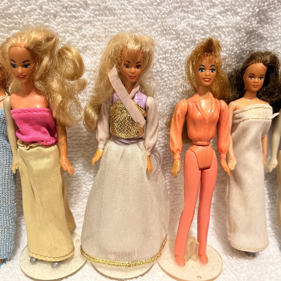 Vintage GLAMOUR GALS By Kenner Dazzle Mini 4.5" Dolls With Clothes Lot ...