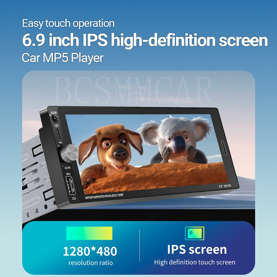 Car Multimedia Video Player BT Handsfree For Apple Carplay Android Auto ...