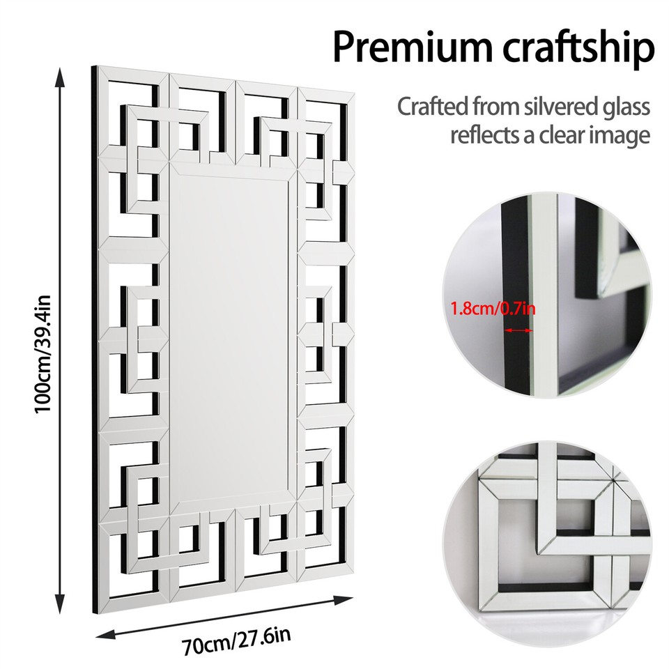 40x28'' Unique Large Vanity Mirror for Wall Decoration Entryway Hall ...