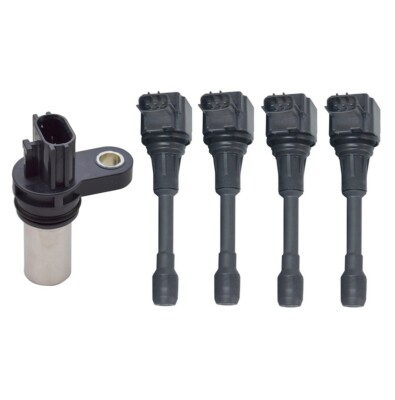 Hitachi Engine Crankshaft Position Sensor & 4 Ignition Coils Kit For ...