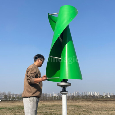2000W Wind Turbine Generator 24V 48V 96V Helix Maglev Silent Vertical ...