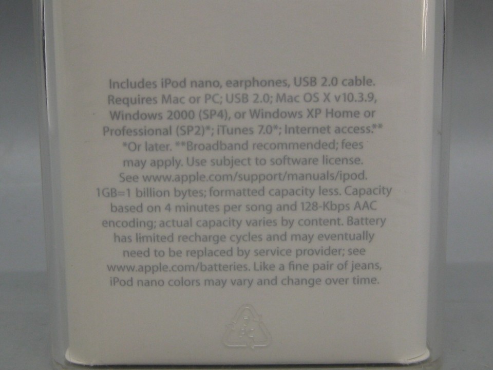 Apple iPod Nano A1199 2GB 2nd Generation Silver MA477LL/A New Sealed ...