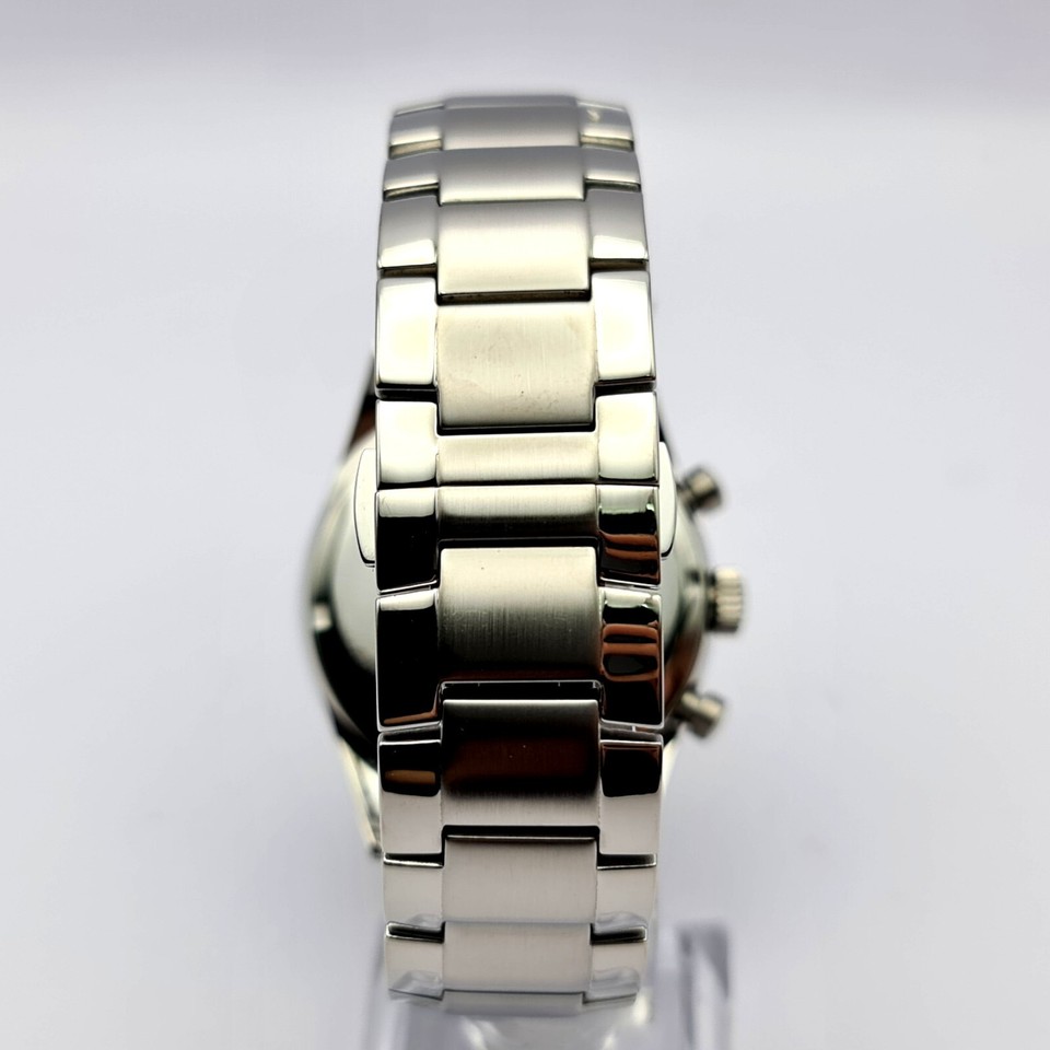 NEW EMPORIO ARMANI AR5860 STAINLESS STEEL AND BLUE DIAL MEN'S WATCH ...