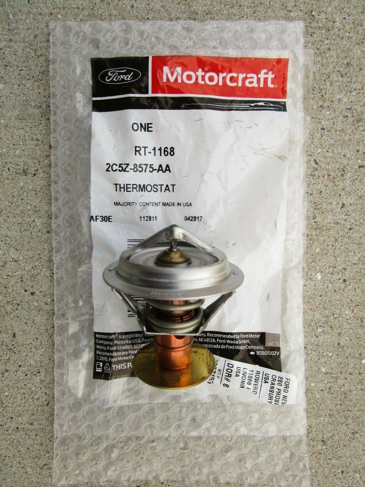 FORD 2C5Z-8575-AA 2C5Z8575AA MOTORCRAFT RT1168 ENGINE COOLANT ...