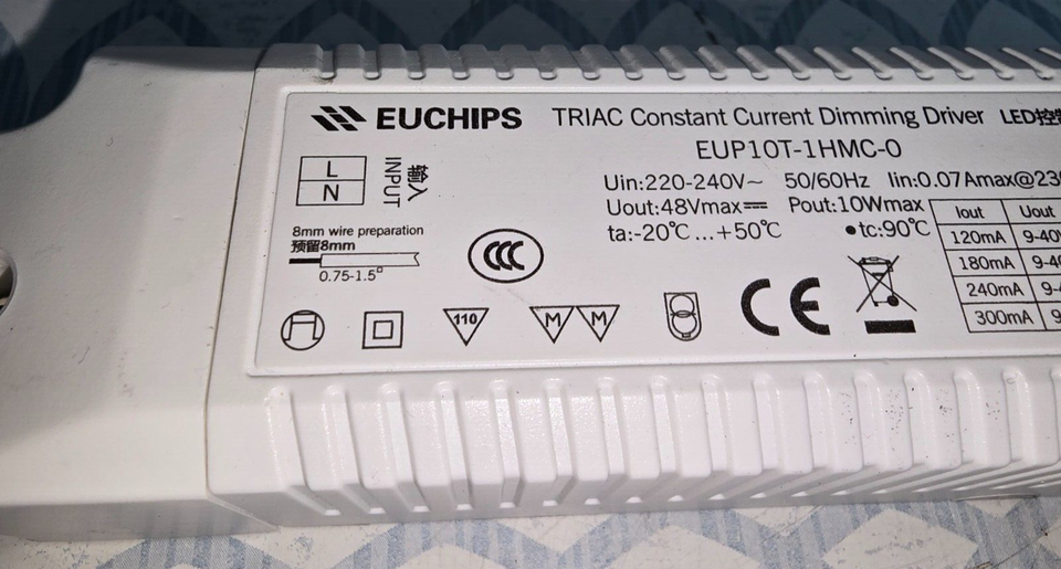 EUCHIPS TRIAC, CONSTANT CURRENT DIMMING DRIVER EUP10T-1HMC-0, 10W MAX | eBay