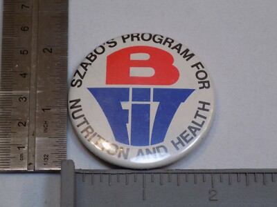 Szabo's Program for Nutrition Health Pin Vintage Old Metal Button Round ...