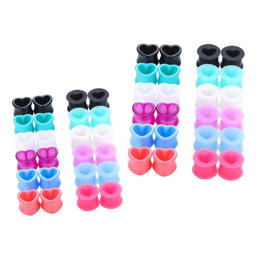 24x Soft Silicone Ear Gauges Set Flexible for Women Men Double Flared ...