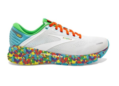 Brooks Adrenaline GTS 22 Running Shoes White Rainbow Confetti Womens 7 ...