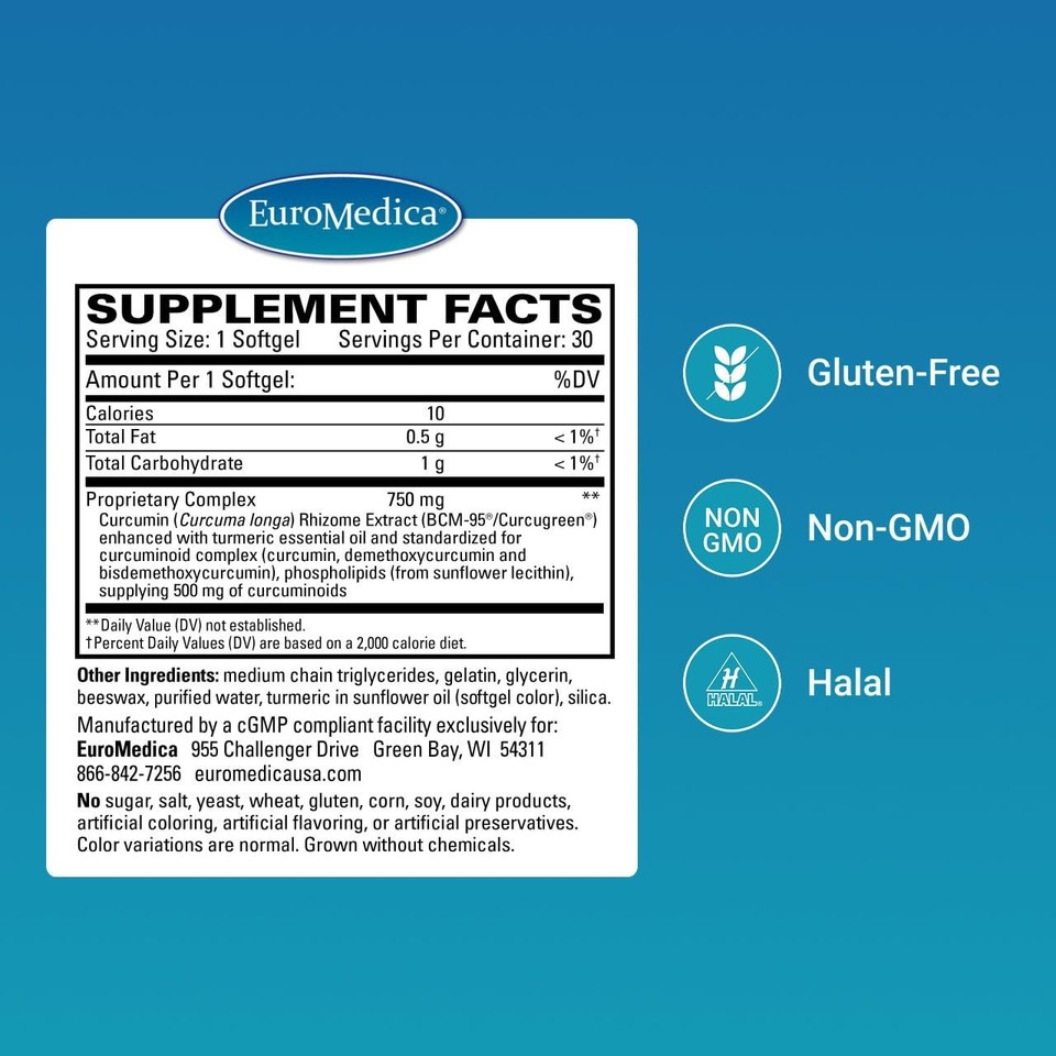 EuroMedica CuraPro: High-Potency Curcumin for Brain & Heart Support ...