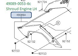 Kawasaki OEM New 49089-0053-6C Shroud-EngineLhEbon | eBay