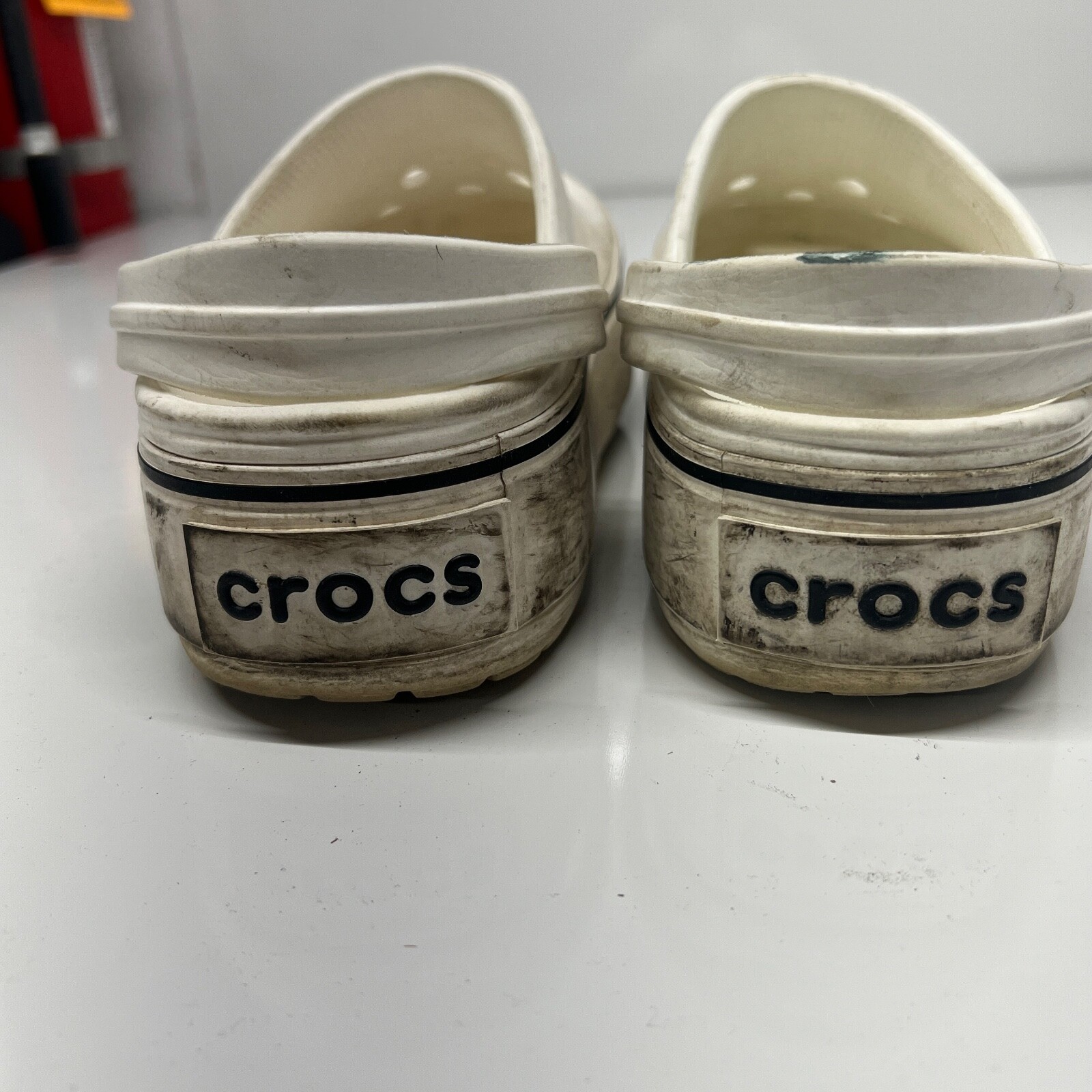 RARE Crocs Crocband Platform Clogs Peach Orange 205434 82s Size Womens ...