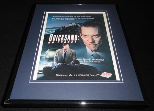 Quicksand No Escape 1992 Framed 11x14 ORIGINAL Advertisement Donald ...