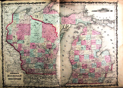 1820.Orig.Gographic.Map of the Michigan & Wisconsin.USA State By ...