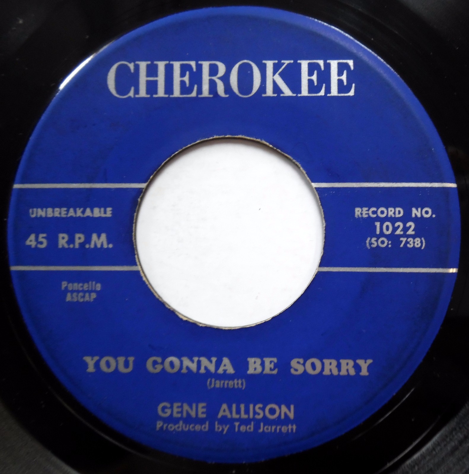 GENE ALLISON 45 You Gonna Be Sorry / I Know I Can Make It R&B Original ...