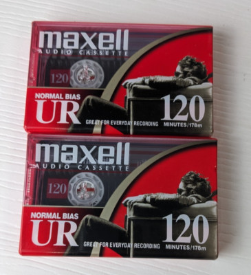 2 New MAXWELL Audio Cassette Tape Normal Bias UR 120 Minutes Recording ...