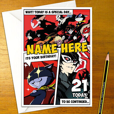 PERSONA 5 Personalised Birthday Card - PERSONALIZED joker morgana ryuji ...