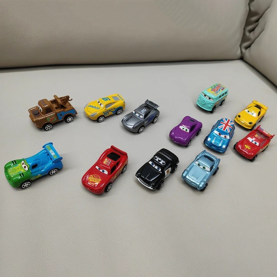 New 12pcs Disney Pixar Cars Back Force Lightning Mcqueen Jackson 6cm ...