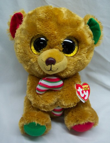 TY Beanie Boos BIG EYED BELLA THE HOLIDAY BEAR 8" Plush STUFFED ANIMAL ...