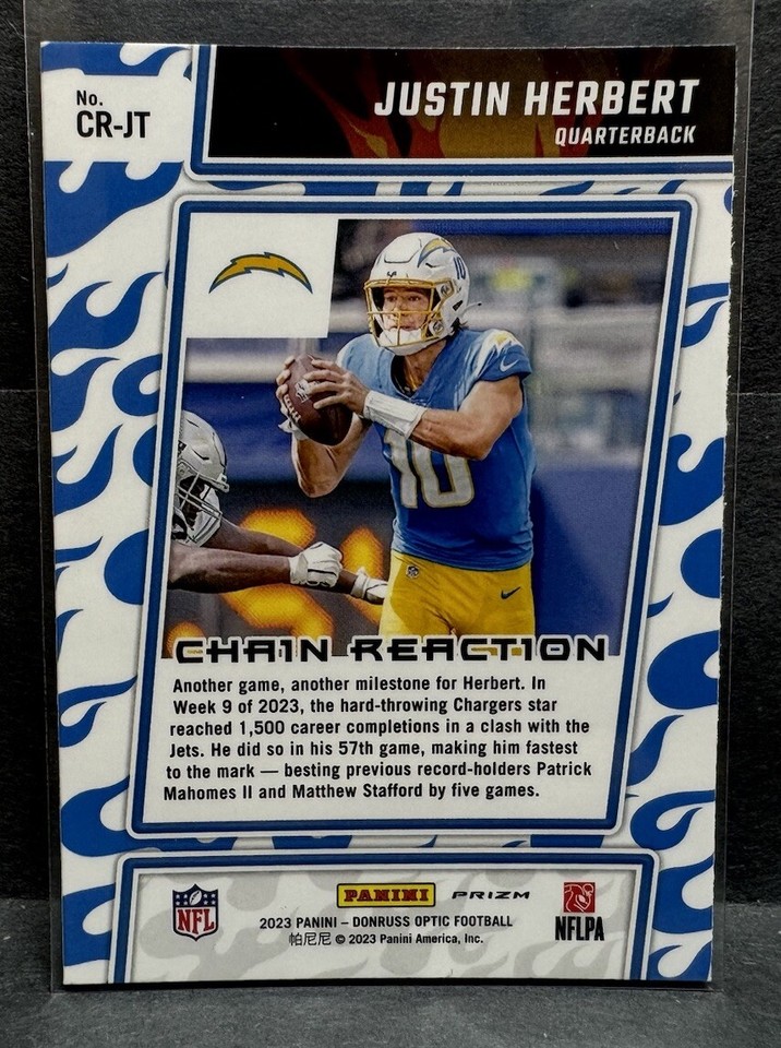 2023 Donruss Optic Justin Herbert Holo Chain Reaction Insert #CR-JT | eBay