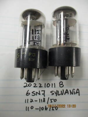 Pair Sylvania 6SN7 tubes tested | eBay