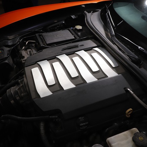 Silver Alloy Engine Panel Cover Plate Accessories Kit For Corvette C7 ...