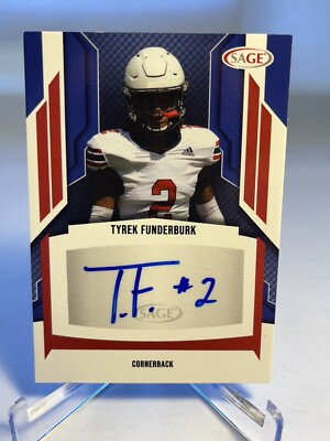 TYREK FUNDERBURK AUTO 2024 Sage Football ROOKIE RC XRC A-TF2 ...