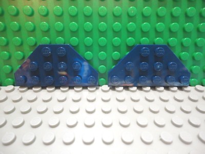 Lego 2 Dark Blue 3x6 wedge plate with cut corners wings ship NEW | eBay