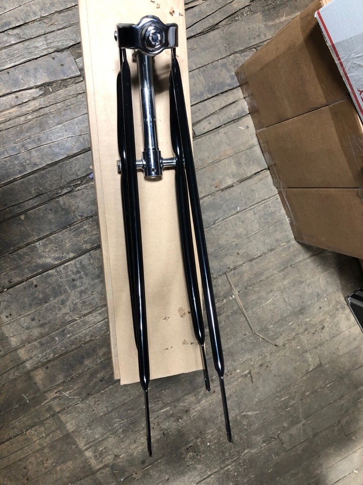 Bicycle Springer FORK CHROME & BLACK for 26" cruiser Schwinn Ratrod ...