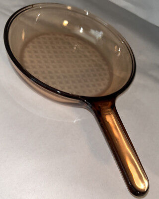 Corning Ware Visions 7” Frying Pan Waffle Bottom Skillet Amber Glass ...