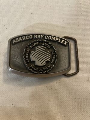 ASARCO RAY COMPLEX MINE BELT BUCKLE ARIZONA 1984 USA MADE | eBay