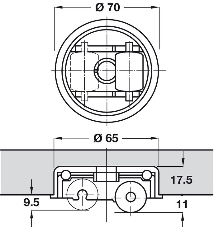 Wheel Roller Glide Castor Low Installation Height Swivels 360º Hafele ...