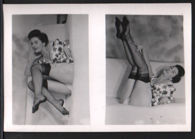 Vintage Bandw Pinup Risque Photo 3 5x5 Sexy Woman Cheesecake Ad51 Ebay